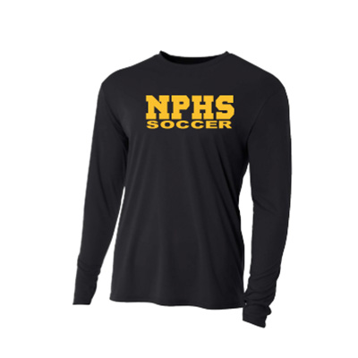 A4 Long Sleeve Dri Fit T-Shirt w/NPHS Soccer in Gold – Black | BK Sports